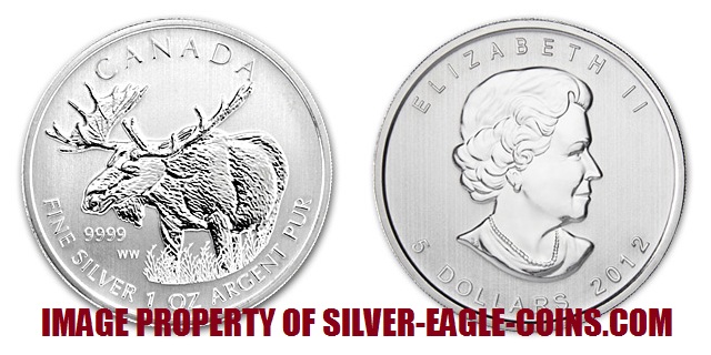 2012 Canada Silver Moose Coins
