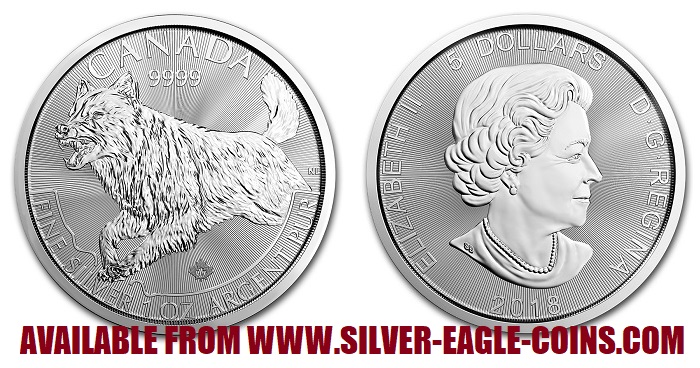 2018 Canada Silver Wolf Coins